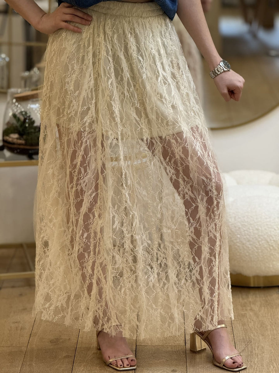 Jupe Lisandre, jupe longue en dentelle, parfaite pour un look raffiné ...